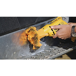 Flitz PB 101-50 Buff Ball Car Buffer Drill Attachment with Self-Cooling Design That Never Scorches or Burns + No Exposed Hardware to Prevent Scratches, Buff and Polish Any Surface, Machine Washable, 5 Inch,Orange