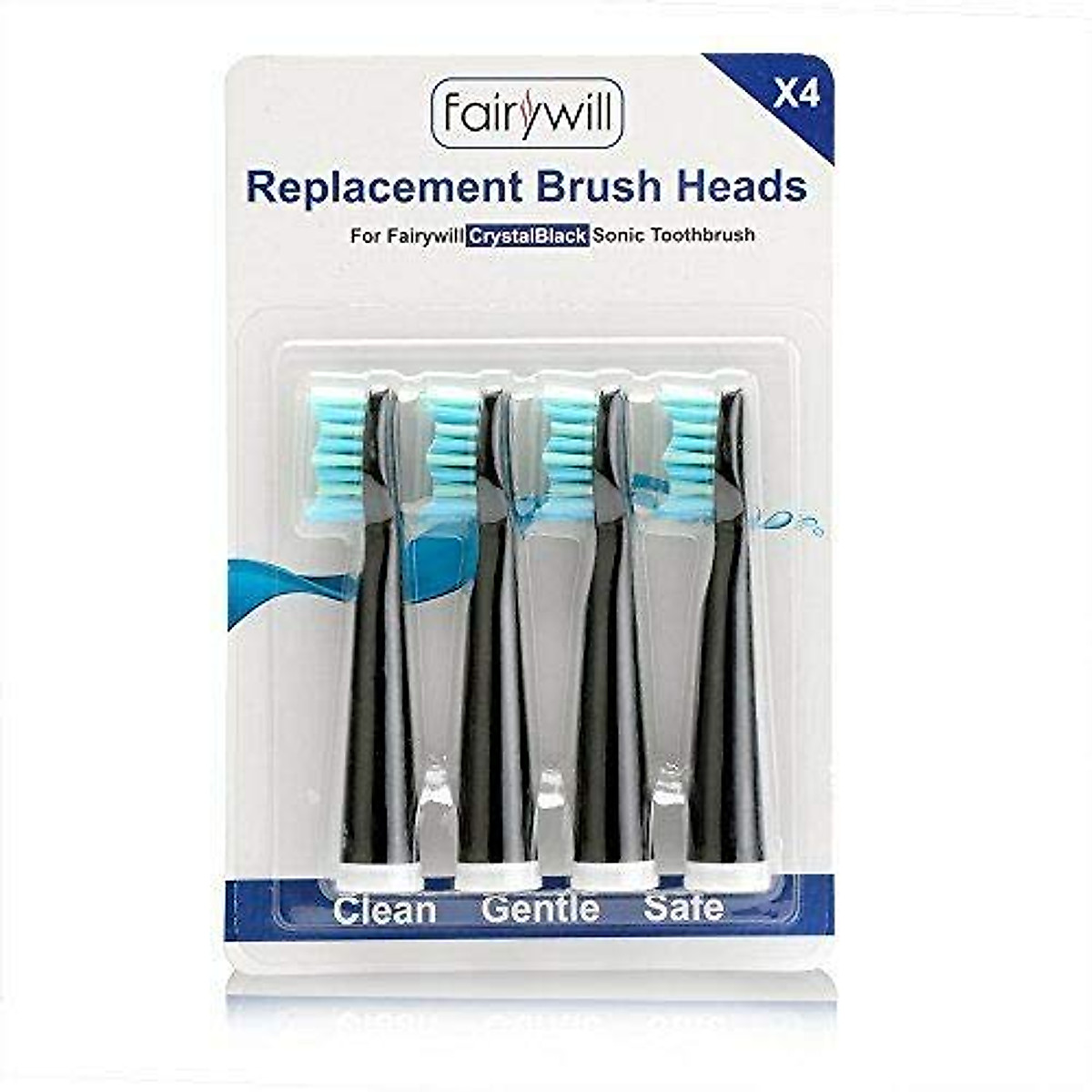 GSParts Replacement Brush Heads for Fairywill Soft Bristle Black 8 Pack FW-917 507 508