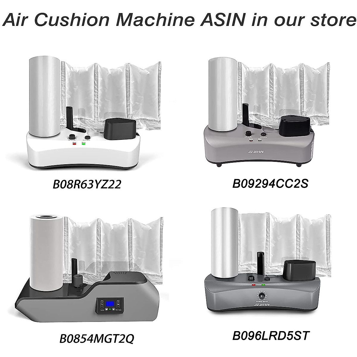 JZBRAIN Air Cushion Film 72002 Air Pillows Air Bubble Bags Wrap Packing Roll, 1 Roll 200mm X 100mm X 200m X 0.02mm Air Cushion Films ONLY Compatible with JZBRAIN Air Cushion Machine (1 Roll)