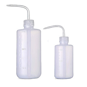 BEADNOVA Squeeze Bottle Plant Watering Can Eye Wash Bottle Squeeze Irrigation Bottle Plastic Small Watering Can for Indoor Plants Tattoo (2pcs, 250ml and 500ml)