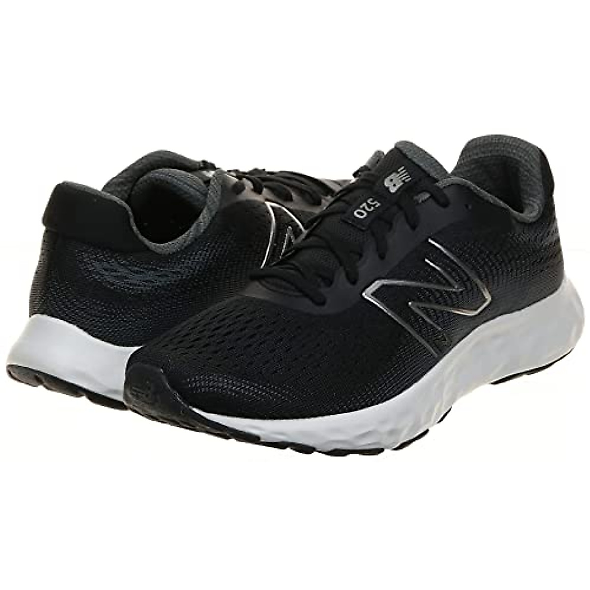 New Balance Men's 520 V8 Running Shoe, Black/White, 9 Wide