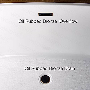 WOODBRIDGE BTA1412-MB-Drain&O Bathtub, 59", Matte Black