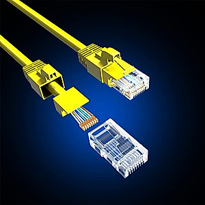 Maximm Cat 6 Ethernet Cable 8 Ft, (24-Pack) Cat6 Cable, LAN Cable, Internet Cable, Patch Cable and Network Cable - UTP (Yellow) 8 Feet ethernet Cord