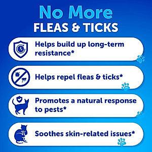 Flea Treatment for Cats - Flea and Tick Prevention for Cats Chewables - Natural Flea and Tick Supplement for Cats - Oral Flea Pills for Cats - All Breeds and Ages - Made in USA - 135 Chews