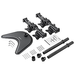 StarTech.com Quad Monitor Stand - Articulating - Supports Monitors 13” to 27” - Adjustable VESA Four Monitor Stand for 4 Screen Setup - Steel - Black (ARMBARQUAD)