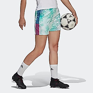 adidas Women's Tiro Shorts, Altered Blue/Mint Rush/White, X-Large