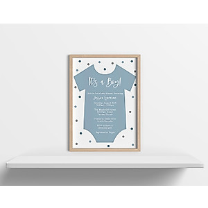 Customizable Baby Shower Invitations for Boy Bodysuit Invites (12 Count)