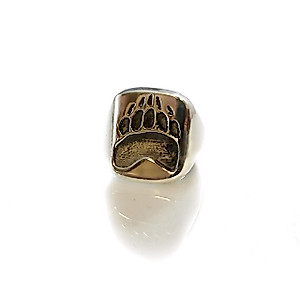EZI ZINO Jewelry Designer Bear Claw/paw Signet Ring Solid Sterling Silver 925 (12.5)