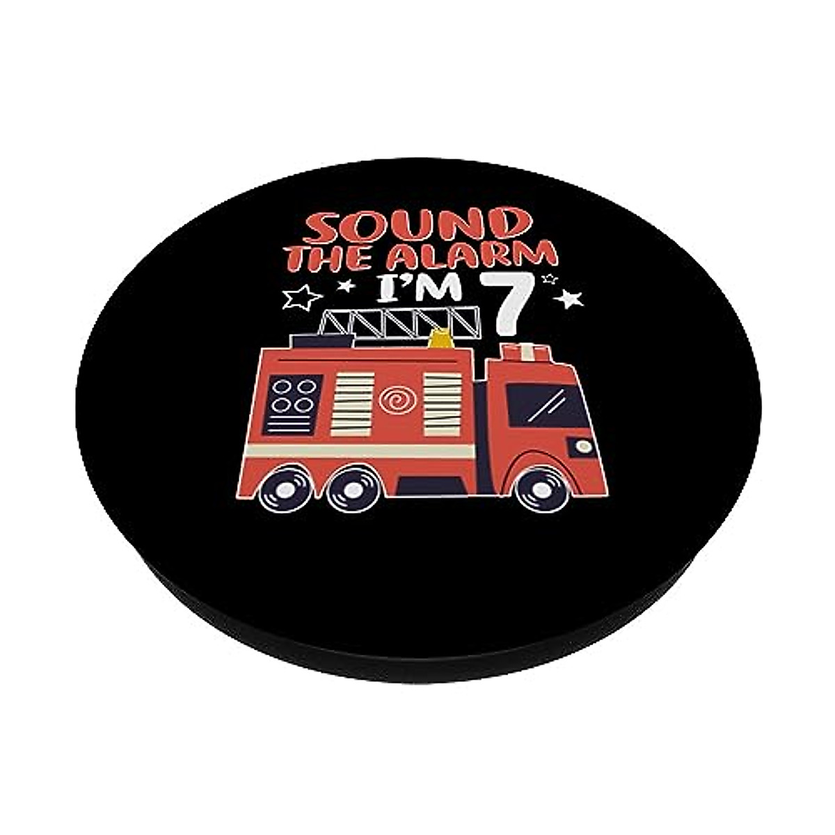 Fire Truck 7th Birthday Firefighter Fireman 7 Year Old PopSockets Swappable PopGrip