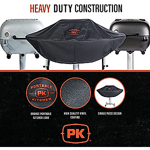 PK Grills 360 Charcoal BBQ Grill Cover, Heavy-Duty Waterproof Outdoor Thick Vinyl, PK 360 Grill Accessories, Charcoal Gray