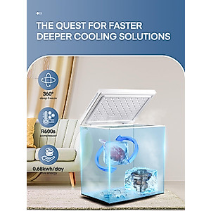 FOHERE 7.0 Cu.Ft Chest Freezer, Compact Deep Freezer with Three Removable Basket, Free Standing Top Open Door, Adjustable Temperature, For Kitchen Garage Office Bar, White