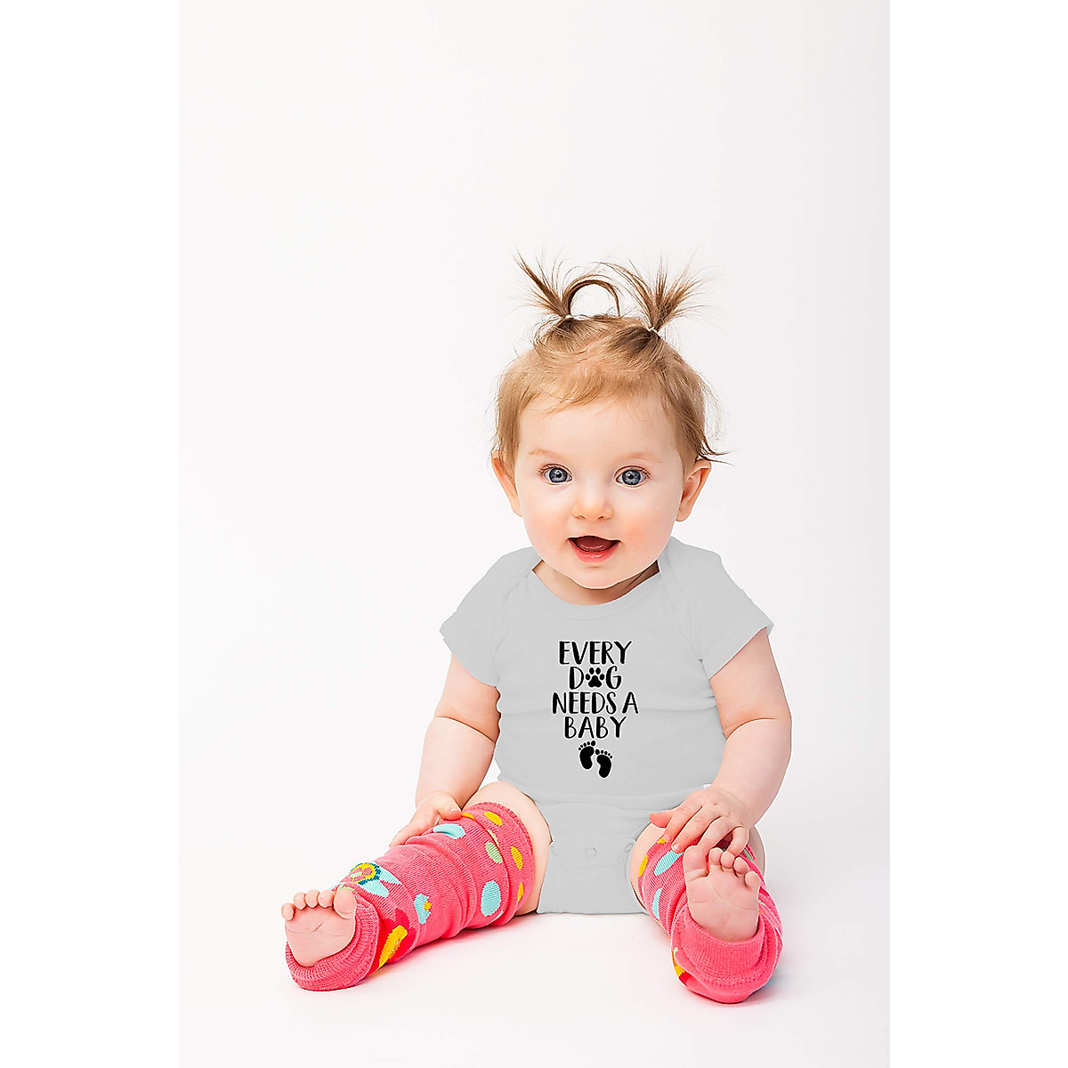 Every Dog Needs a Baby - Funny Baby Essentials Bodysuit - Baby Boy Clothes Newborn Girl Outfits (6 Months, Sports Grey)