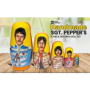 KaleaBoutique Collectible Beatles Nesting Doll Memorabilia Stacking Matryoshka Doll in Doll 5.75 Inches Tall