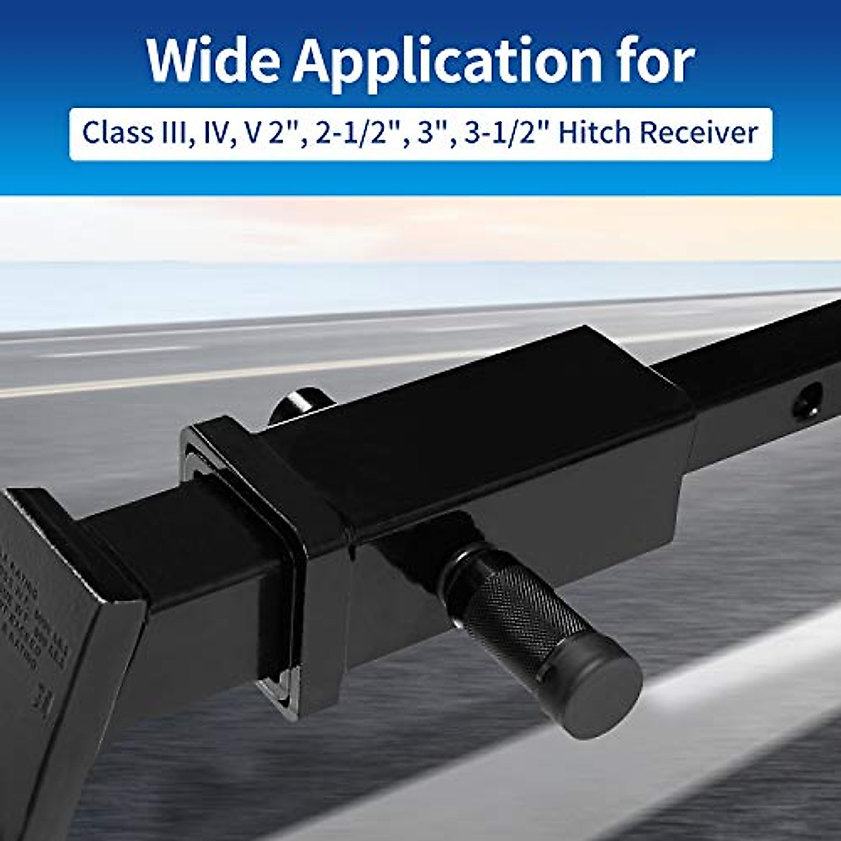METOWARE Trailer Hitch Lock Hitch Receiver Pin Lock Fits 2”- 3-1/2" Receiver Class III IV V Hitches with 5/8" Dia 4” Lock Pin and 8 Anti-Rattle Rubber O-Rings Receiver Hitch Lock (1 Pack)
