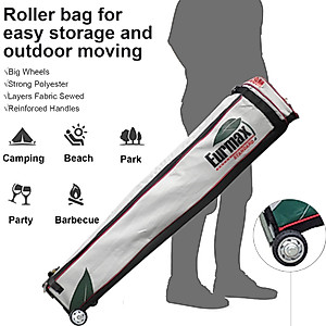 Eurmax USA Standard 10x10ft Patio Pop Up Canopy Tent for Outdoor Events Commercial Instant Canopies with Heavy Duty Roller Bag,Bonus 4 Canopy Sand Bags (Black)