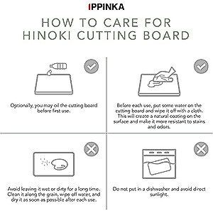 Hinoki Japanese Cypress Wood Cutting Board, Made in Japan, Minimalist, 16.5 x 10.2 x 1.1"