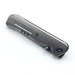 Miguron Knives Pagos II Folding Knife 3.25" M390 Blade Titanium Handle Pocket Knife MGR-607TGYII