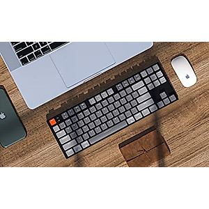 Keychron K13 87 Key Ultra-Slim Wireless Bluetooth/USB Wired TKL Tenkeyless Mechanical Gaming Keyboard, RGB LED Backlit Low Profile Blue Switches for Mac Windows, N-Key Rollover, Version 5