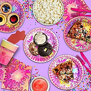 Girl Glitter Slime Making Birthday Party Supplies Set Plates Napkins Cups Tableware Kit for 16