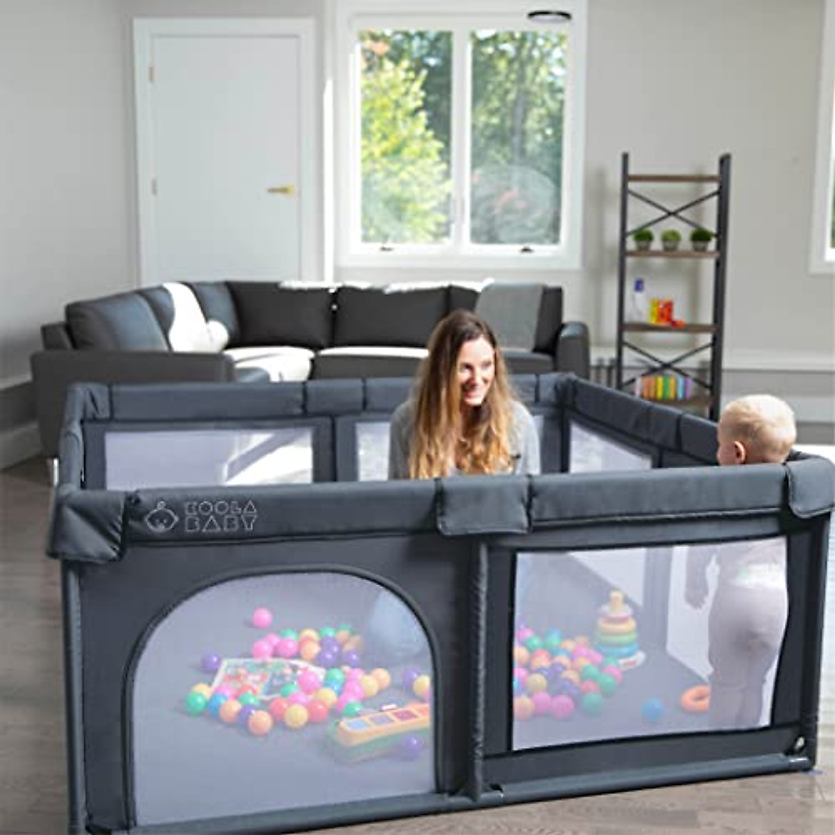 Baby Playpen 60x60in - Kids Activity Center with Anti-Slip Base - Portable Indoor & Outdoor Playard for Toddlers - Foldable Safety Play Yard for Babies - Baby Fence Play Area With Soft Breathable Mesh