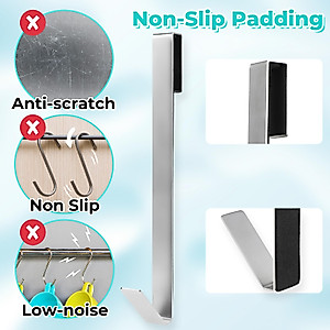 Qianyu 2 Pack 10 Inch Shower Door Hooks Towel Hooks for Bathrooms Extended Heavy Duty Drilling-Free Shower Robe Hook Suitable for Frameless Glass Shower Door Over The Door Towel Rack