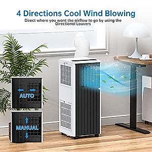 ACONEE 8000 BTU Portable Air Conditioners Cools up to 350 Sq.ft, Portable AC Unit with Cool, Dry, Fan Modes, Remote Control, Window Kit, Personal AC Unit for Bedroom