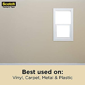 Scotch Contractor Grade Masking Tape, 1.41 inches by 60.1 yards (360 yards total), 2020, 6 Rolls