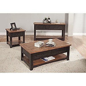 Martin Svensson Home Rustic Coffee Table, Antique Black and Honey Tobacco