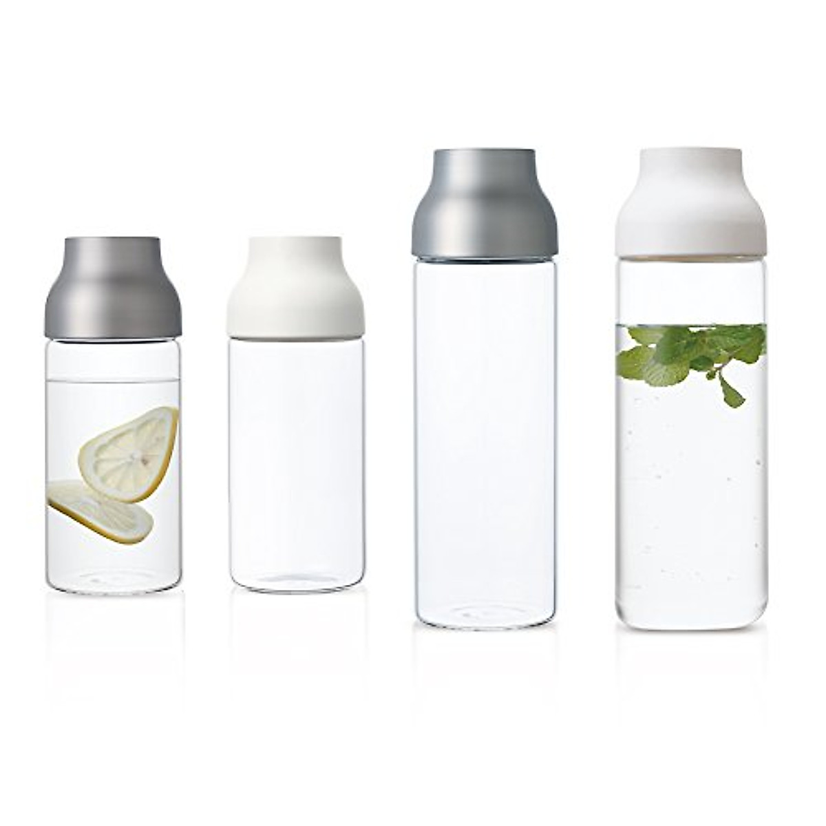 Kinto 22971 Capsule Water Carafe, Pitcher, Cold Water Bottle, 33.8 fl oz (1 L), White