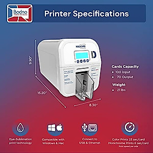 Bodno Magicard D Dual Sided ID Card Printer & Complete Supplies Package ID Software - Bronze Edition