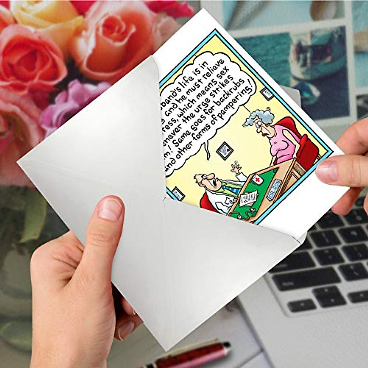 NobleWorks Hilarious Birthday Greeting Card with 5 x 7 Inch Envelope (1 Card) BdayGoing to Die Randy McIlwaine Birthday Cartoon 8547Z