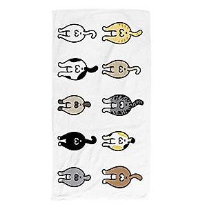 Kuizee Microfiber Hand Towel Face Towels ﻿Cartoon Cat Butt Quick-Dry Absorbent Ultra Soft Bathroom Kitchen 30X15 Inch