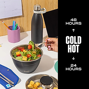 S'well Stainless Steel Water Bottle, 25oz, Onyx, Triple Layered Vacuum Insulated Containers Keeps Drinks Cold for 48 Hours and Hot for 24, BPA Free, Perfect for On the Go