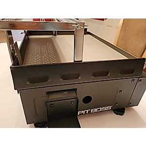 Wind Guard and Warming Rack Set for Pit Boss 2 Burner TableTop LP Gas Griddle and Other Portable Griddles in this size, Dark Brown (WGPB2)