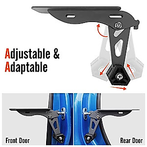 Foldable Car Door Step Plus, Level Adjustment System, All Metal, Side Step (Black)