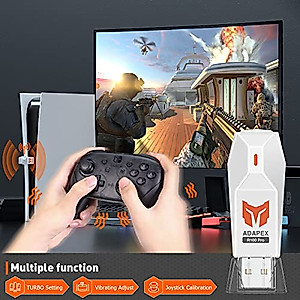 Controller Adapters, BIGBIG WON Wireless Controller Adapter for Xbox Series X|S Controller/Xbox One X|S Controller/Elite Series 2/PS5/PS4/Switch Controller Playing on PS4/Switch/Windows 11&10 PC (1pc)
