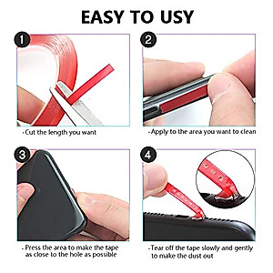 Loirtlluy Cell Phone Cleaning Kit Accessories, Cleaner Tape for Phone Speaker and Receiver, Cleaning Stickers Dust Remover Compatible with Airpods, Samsung, iPhone, Pixel, Mobile Phone