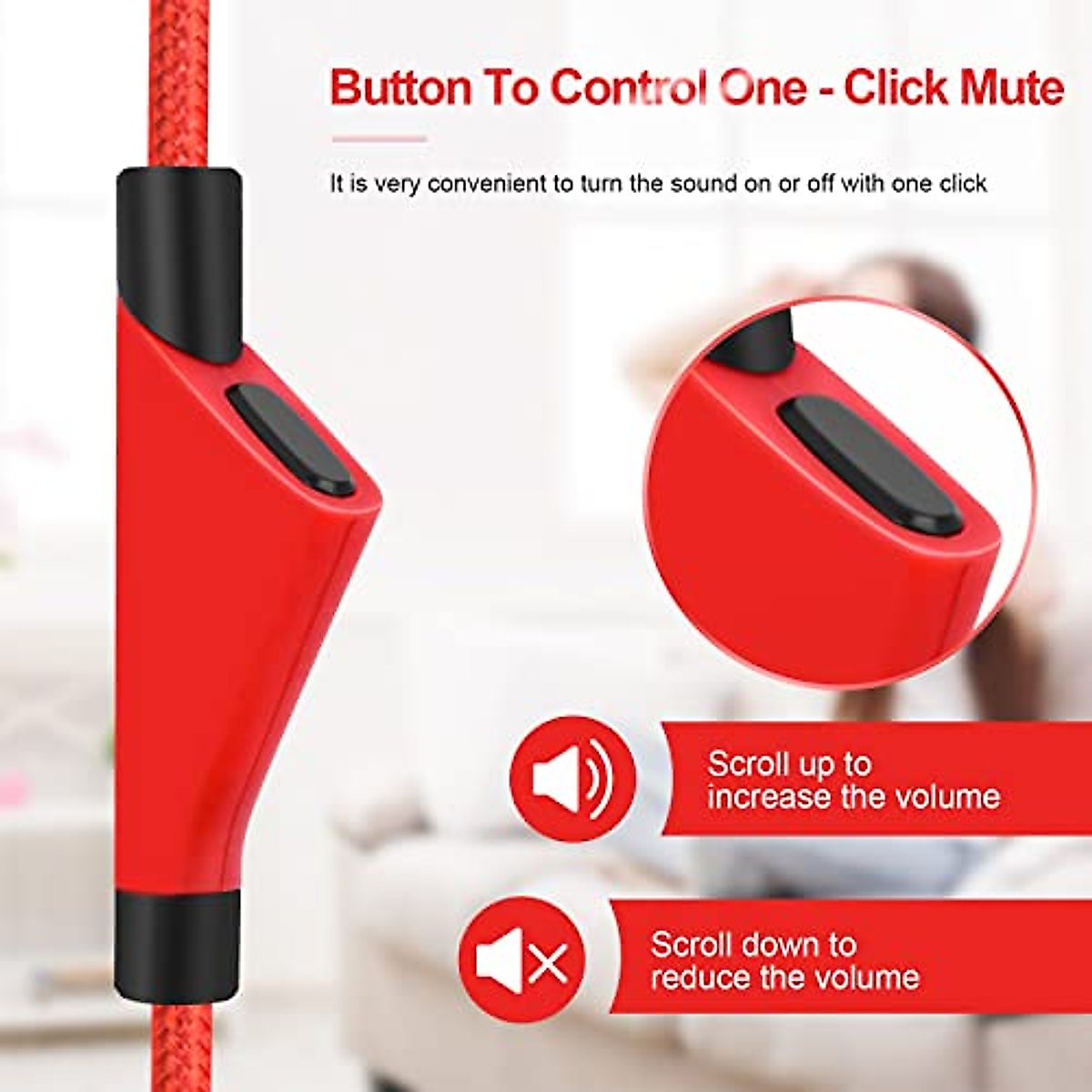 Tobysome Replacement A10 A40 A30 Cable for Connect Astro A10 Astro A40 Gaming Headset to Playstation 4 PS4 Controllers, Smartphone,MixAmp,PCs and Macs with 3.5mm Aux Jack(2M,Red with Mute Function)
