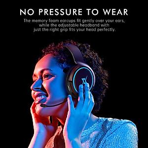 targeal 2.4G Wireless Gaming Headset for PC, PS4, PS5, Mac,Mobile- Rotatable & Foldable Bluetooth V5.3 Headphone-20h Battery & RGB Light-Memory Ear Pads-Stretchable Noise Cancelling