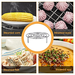 Round Cooling Cooking Racks, Stainless Steel Steamer Rack Kitchen Cooking Tool,Baking Rack for Round Cake Pans,for Canning Air Fryer P ressure Cooker(size:19.5cm)