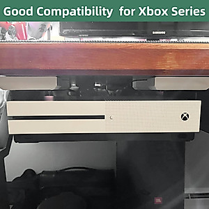 Under Desk Storage Mount Compatible for Xbox Series S,Under Desk Holder Compatible for Xbox One S/X,Xbox 360,Metal Under Desktop Storage Mount,Desktop Mini PC Holder