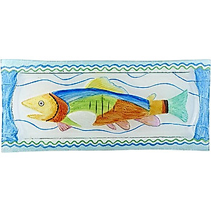 LSArts Fish Platter, 15" x 6.25", Multicolor