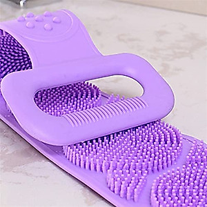 INGVY Dry Brushing Body Brush Body Sponge Silicone Brush Bath Towel Bath Gel Bath Cleansing Brush Massage Bath Exfoliating Cleansing Brush Bathroom Utensils (Color : Purple)