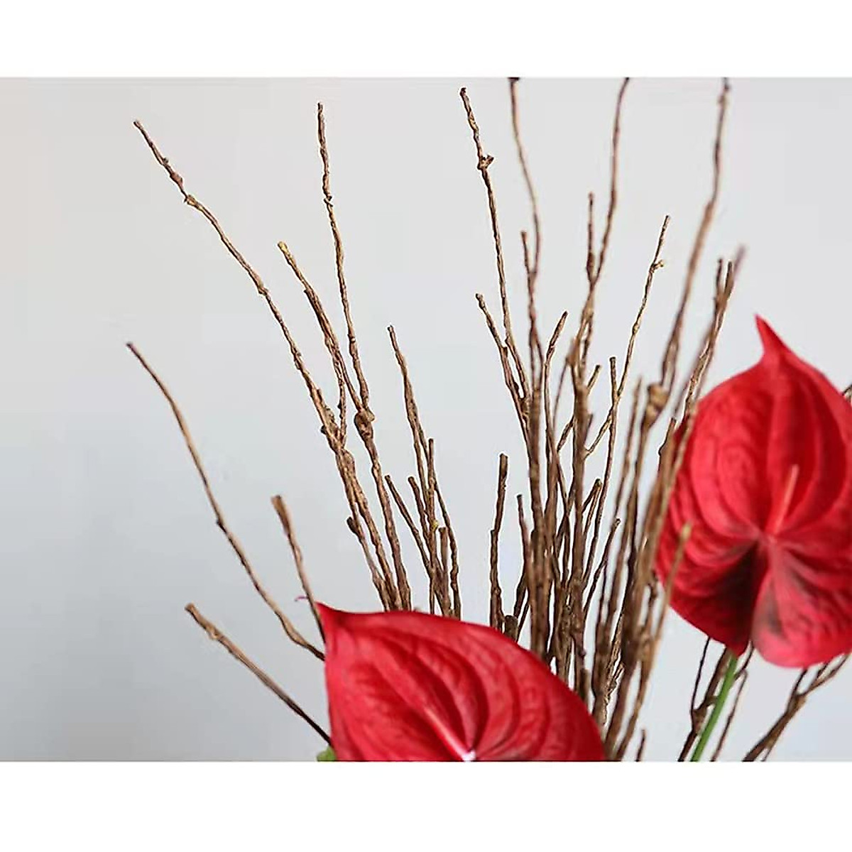 5PCS Artificial Lifelike Curly Willow Branches Decorative Dried Twigs, 25.9 Inches Fake Bendable Sticks Plastic Vines/Stems for DIY Greenery Plants Vases Home Office Party Decoration