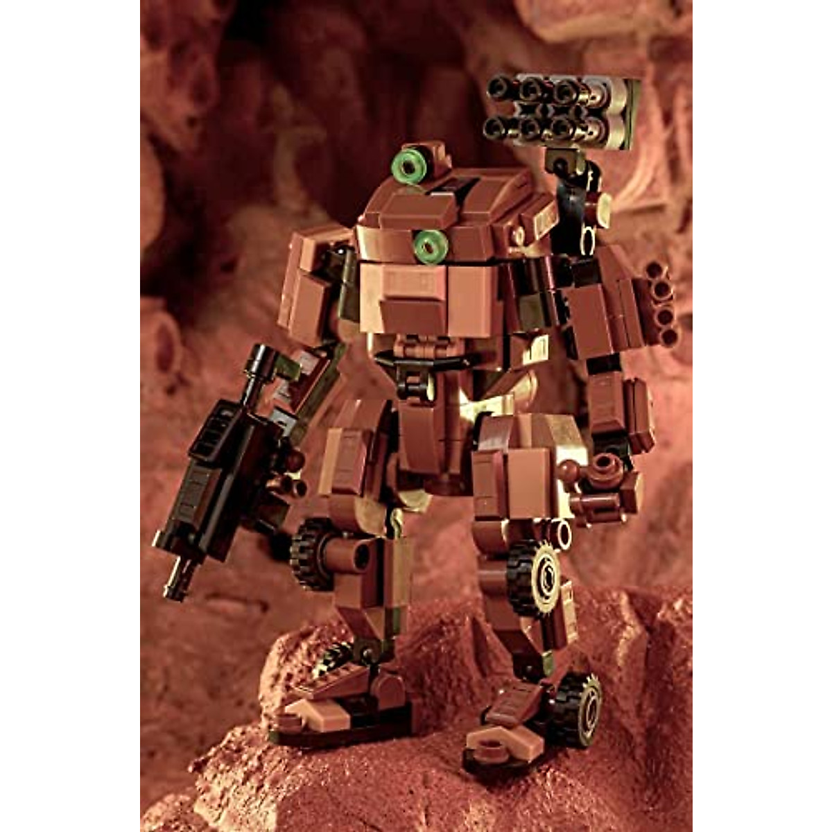 MyBuild Mecha Frame Armed Forces Stryker 5021 - Brown Armor Robot Blocks Toy Building Bricks Collection for Children to Adult Mech Fans