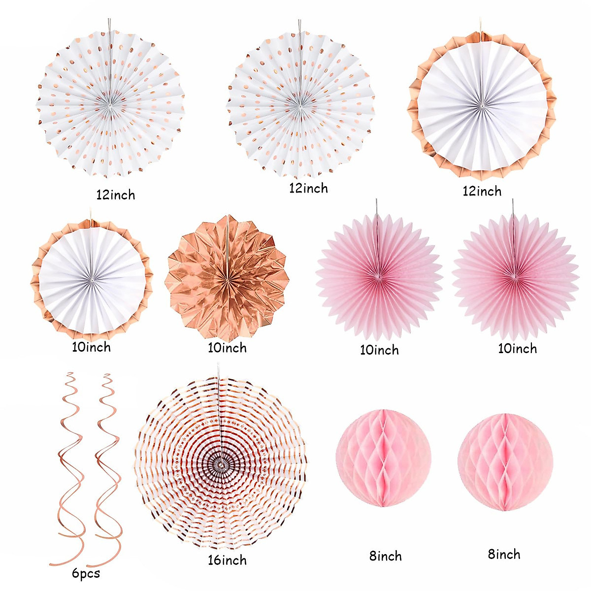 Pink Rose-Gold Bridal-Shower Party-Decorations Streamers - 17pcs Kits Bride To Be Banner Garland,Bachelorette Wedding Paper Tissue Pom Poms Fan,Honeycomb Lanterns Decor Panduola