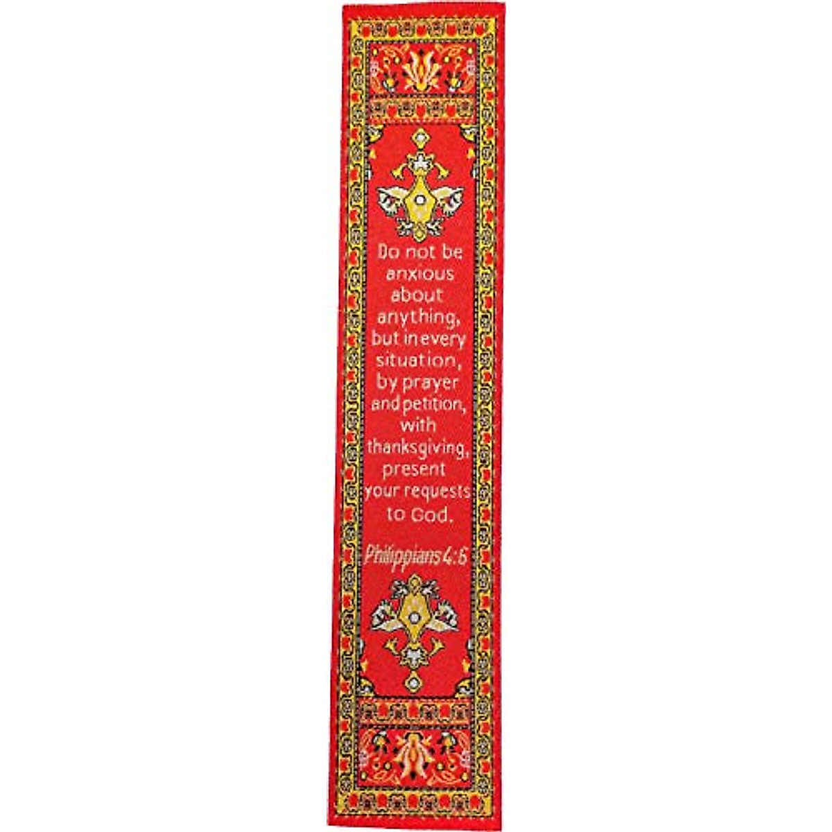 Do Not Be Afraid, Themed Assortment of 4 Woven Fabric Bible Verse Bookmarks, Silky Soft & Flexible Religious Bookmarkers for Novels Books & Bibles, Woven Design, Memory Verse Gift