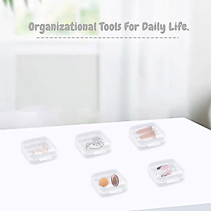 BAMXSXBO 40pcs Mini Plastic Jewelry Box Storage,Mini Earring Box Organizer,Tiny Plastic Container for Earrings Chains