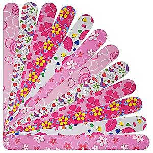 Nail Files (12 Pack), Colorful Emery Board Nail File for Natural Nails Double Sided 180 Grit Professional Fingernails Flowery Emory Boards Buffer Manicure Tool Nail Shaping Buffing Smoothing Filer