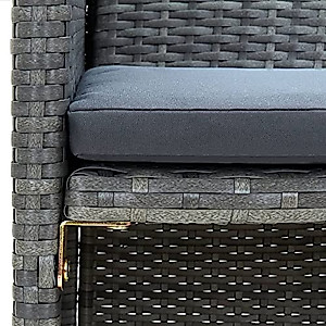 REWIS Conversation Sets Patio,Patio Furniture Set,Outdoor Wicker Furniture, 4 Piece Patio with Cushions Set Poly Rattan Gray